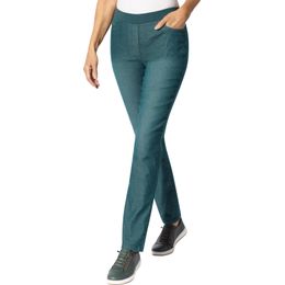 CR&Eacute;ATION L Damen Schlupfjeans mit geripptem Strick-Dehnbund petrol Gr&ouml;&szlig;e 195