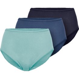 Damen H&uuml;ftslip marine + jeansblau + mint, Gr&ouml;&szlig;e 36/38