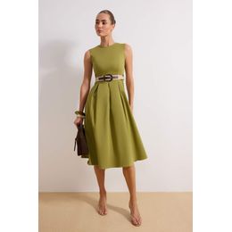 Damen-Midikleid, &auml;rmellos, flach, l&auml;ssig/alltagstauglich