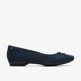 Clarks Candra Helle Marineblaue Wildlederschuhe