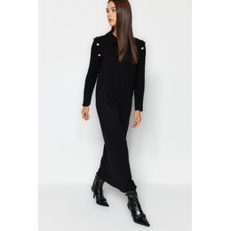 Langes, einfarbiges, l&auml;ssiges, modisches Kleid f&uuml;r Damen in normaler Passform