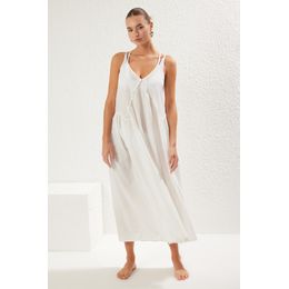 Schlichtes, figurbetontes Midi-Strandkleid mit Spaghettitr&auml;gern f&uuml;r Damen