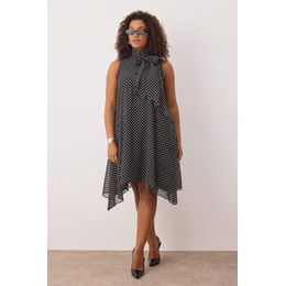 Curve Damen Polka-Dot Midi &Auml;rmelloses Freizeitkleid in A-Linie in &Uuml;bergr&ouml;&szlig;e