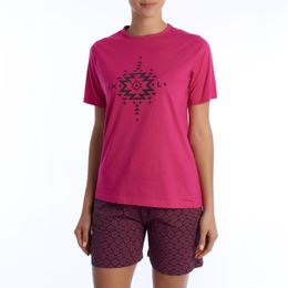 Damen-Sommerpyjama aus 100 % Baumwolle KL40000 Kurzarm-T-Shirt und Shorts, Fr&uuml;hlings-Sommerpyjama