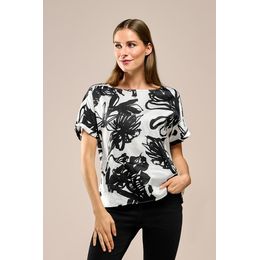 Camilla Print Top Schwarz/Wei&szlig;