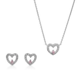 Orphelia 'Marise' Damen 925er Sterling Silberset: Halskette + Ohrringe - Silber SET-7488