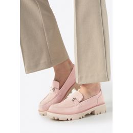 Wittchen Damen-Wildlederslipper mit Schnalle, Rosa
