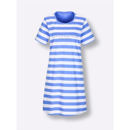 Comtessa sheego Gro&szlig;e Gr&ouml;&szlig;en Sleepshirt, mittelblau-ecru-gestreift, Gr&ouml;&szlig;e 44/46 - Damen