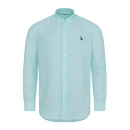 U.S. Polo Assn. Herren Leinenhemd aus Leinen-Baumwollmix