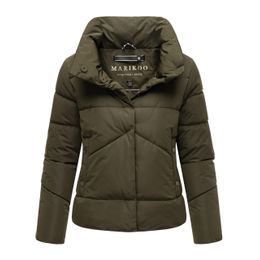 Marikoo kurze Damen Steppjacke mit Kragen & Druckkn&ouml;pfen &ndash; Jalliaa