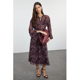 Sehr farbenfrohes, gebl&uuml;mtes Midi-Kleid f&uuml;r Damen, lang, l&auml;ssig/alltagstauglich