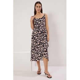 Damen-Midikleid mit Blumenmuster, locker und alltagstauglich