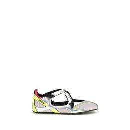 Die Attico Silberne Polyurethan Ballerinas
