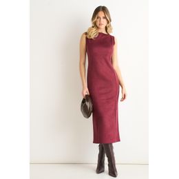 Pencil-Kleid aus Kunstwildleder in der Farbe Mulberry