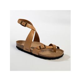 BACKSUN Leder-Sandalen "Mala" in Hellbraun - 52% | Gr&ouml;&szlig;e 39 | Damen-sandalen