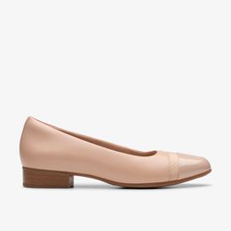 Clarks Juliet Monte Beigefarbene Lederschuhe