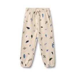 Jogginghose Wheat "Wheat Sweatpants Cruz", M&auml;dchen, Gr. 116, Normalgr&ouml;&szlig;en, sanftes wei&szlig; penguins, 100% Baumwolle, normal, Hosen Jogginghose
