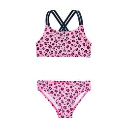 Playshoes Bikini "Leo-Print" in Rosa/ Schwarz - 32% | Gr&ouml;&szlig;e 110/116 | Kinder-bademode