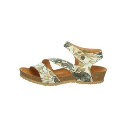Think! Leder-Sandaletten "Dumia" in Beige/ Gr&uuml;n - 56% | Gr&ouml;&szlig;e 38 | Damen-sandalen