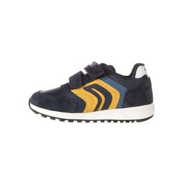 Geox Leder-Sneakers "Alben" in Dunkelblau/ Gelb - 54% | Gr&ouml;&szlig;e 32 | Kindersneakers