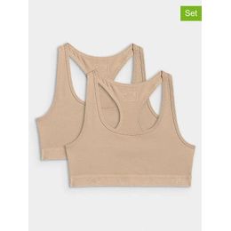 4F 2er-Set: Sport-BHs in Beige - Low - 40% | Gr&ouml;&szlig;e S | Damen-sportunterwaesche
