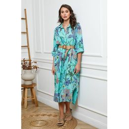 Fleur de Lin Leinen-Kleid in T&uuml;rkis - 71% | Gr&ouml;&szlig;e L | Damen-kleider