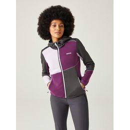 Regatta Fleecejacke "Walbury VII" in Grau/ Lila/ Wei&szlig; - 78% | Gr&ouml;&szlig;e 36 | Damenjacken