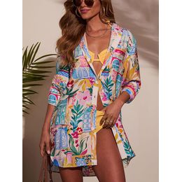 LA Angels Bluse in Pink/ Blau - 72% | Gr&ouml;&szlig;e XL | Damen-blusen
