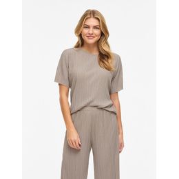 Vila Bluse "Viplisa" in Beige/ Grau - 52% | Gr&ouml;&szlig;e S | Damen-blusen