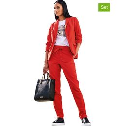 Heine 2tlg. Outfit in Rot - 71% | Gr&ouml;&szlig;e 40 | Damenjacken