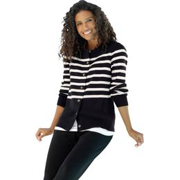 Heine Cardigan in Anthrazit/ Wei&szlig; - 63% | Gr&ouml;&szlig;e 38 | Damen-pullover-cardigans
