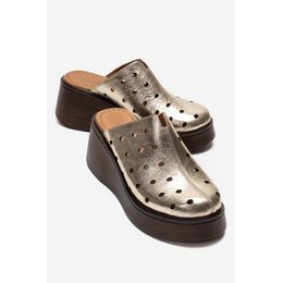 Nives Leder-Keilabsatz-Sandale