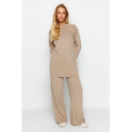 Trendyol 2tlg. Outfit in Hellbraun - 70% | Gr&ouml;&szlig;e L | Damen-pullover-cardigans