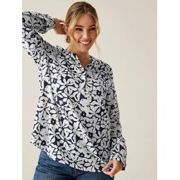 Regatta Bluse "Natine" in Wei&szlig;/ Dunkelblau - 77% | Gr&ouml;&szlig;e 36 | Damen-blusen