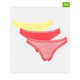 Sloggi 3er-Set: Strings ''Crush'' in Rot/ Gelb - 50% | Gr&ouml;&szlig;e XS | Damen-unterteile