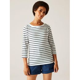 Regatta Longsleeve "Baylette II" in Wei&szlig;/ Dunkelblau - 62% | Gr&ouml;&szlig;e 36 | Damen-tops