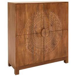 Livetastic Sideboard Cotonou, Natur, Holz, Mangoholz,Mangoholz,Mangoholz, massiv, Boho, 2 F&auml;cher, 100x110x40 cm, handgemacht, Holzm&ouml;bel, Kleinm&ouml;bel Holz, Holzkommoden, Sideboards Holz