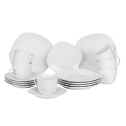 Boxxx Kaffeeservice Square Shape, Wei&szlig;, Keramik, 18-teilig, 200 ml,200 ml, Lfgb, Essen & Trinken, Geschirr, Geschirr-Sets, Kaffeeservice