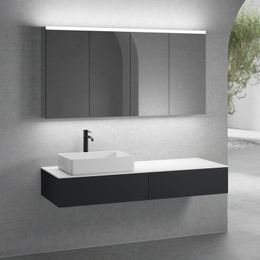 neoro n50 M&ouml;belanlage B: 160 cm mit 2 Ausz&uuml;gen, Waschtisch B: 58 cm wei&szlig; matt, mit Spiegelschrank f&uuml;r die Schweiz,,