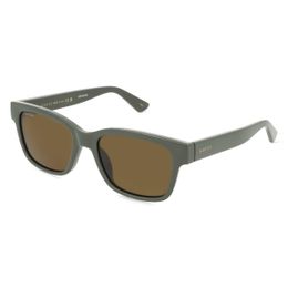 Gucci GG1716S | Unisex-Sonnenbrille | Fassung: Vollrand, Eckig, Kunststoff, Gr&uuml;n | Glasfarbe: Braun