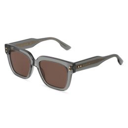 Gucci GG1084S | Unisex-Sonnenbrille | Fassung: Vollrand, Quadratisch, Acetat, Grau Transparent | Glasfarbe: Braun