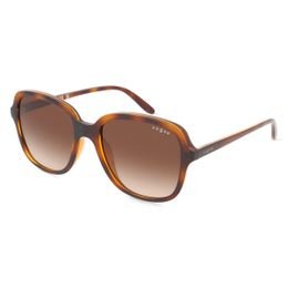 Vogue VO5601S | Damen-Sonnenbrille | Fassung: Vollrand, Quadratisch, Kunststoff, Havanna Dunkel | Glasfarbe: Braun Verlaufend