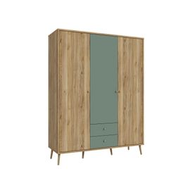 Kleiderschrank Whenua Eichefarben/Salbeigr&uuml;n