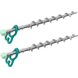 Berger A31 TerraGlow Schraubheringe 31 cm aus Aluminium f&uuml;r gemischte B&ouml;den, 2er-Pack - Zeltheringe & Abspannmaterial