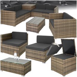 TecTake&reg; Rattan Lounge, f&uuml;r 5 Personen, Dicke der Polster 8 cm, inklusive gro&szlig;er Aufbewahrungsbox