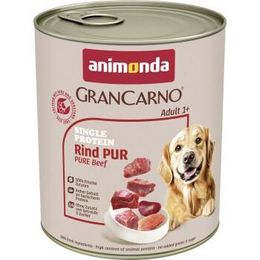 animonda GranCarno Single Protein Nassfutter Hund Adult, Rind pur 24x800 g