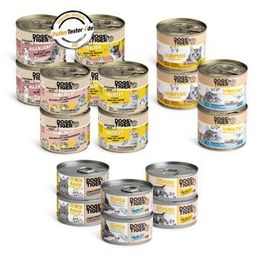 Dogs'n Tiger Adult Nassfutter Katze, Mixpaket, Lecker H&uuml;hnchen! 18 teilig