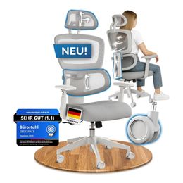 DESKSPACE Move Ergonomischer B&uuml;rostuhl - 150 kg, Grau