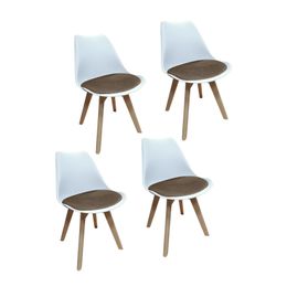 HTI-Living Stuhl Atlanta Wei&szlig;, Velvet Braun