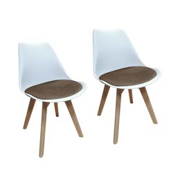 HTI-Living Stuhl Atlanta Wei&szlig;, Velvet Braun